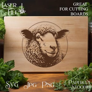 Laser Engrave File, Sheep Circle SVG, for Lightburn Glowforge DIY Signs ...