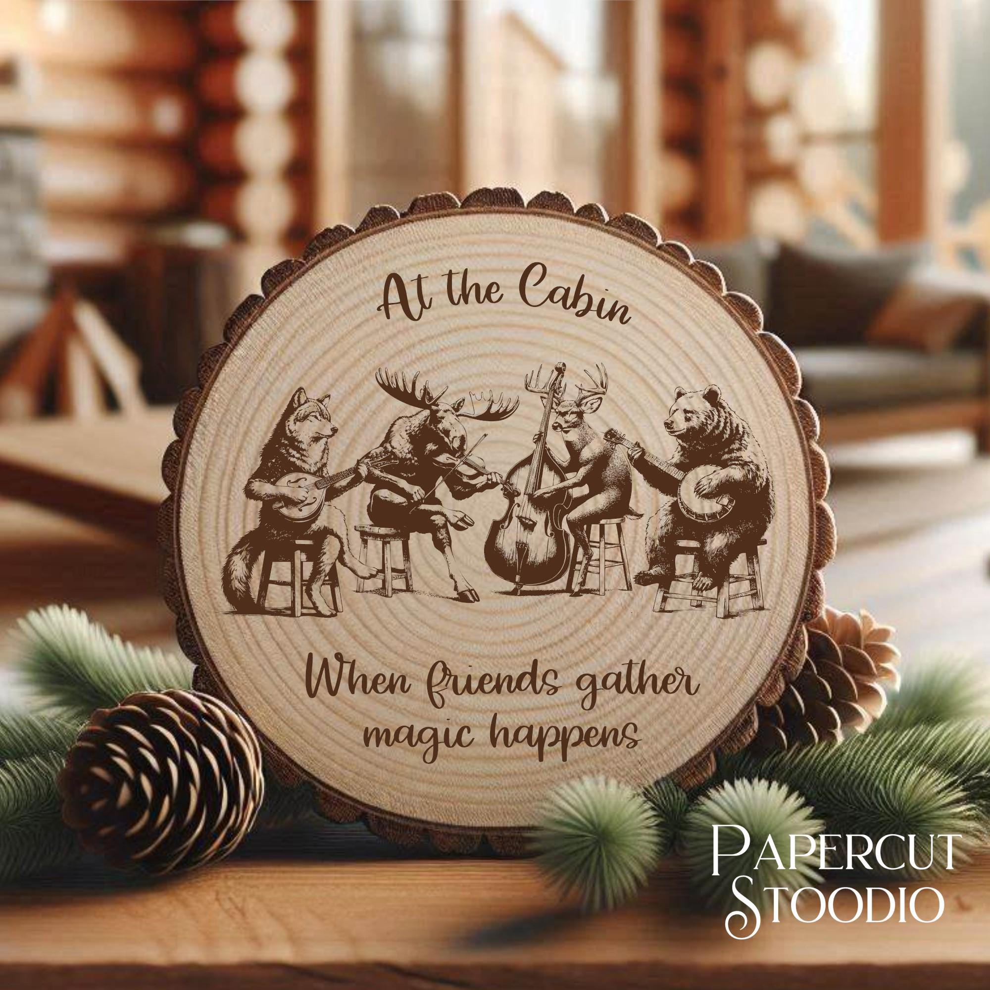 Bluegrass Animals Laser Engrave File, Lake Cabin Decor (SVG, PNG, JPG ...
