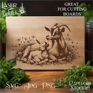 Laser Engrave File, Goat With Kid Svg, Digital Download Farm ...