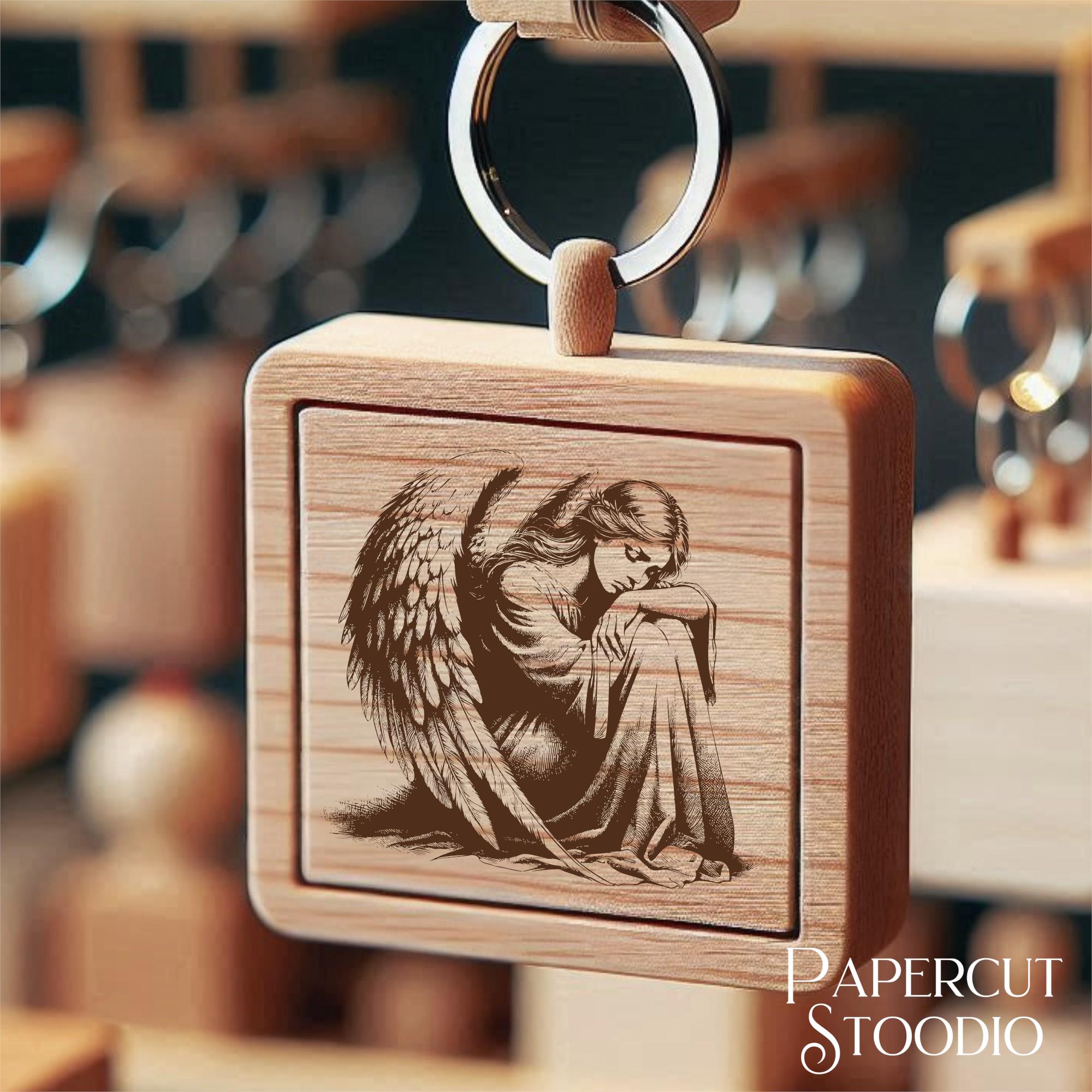 Mourning Angel Laser Engrave File, Remembrance SVG PNG JPG (digital ...