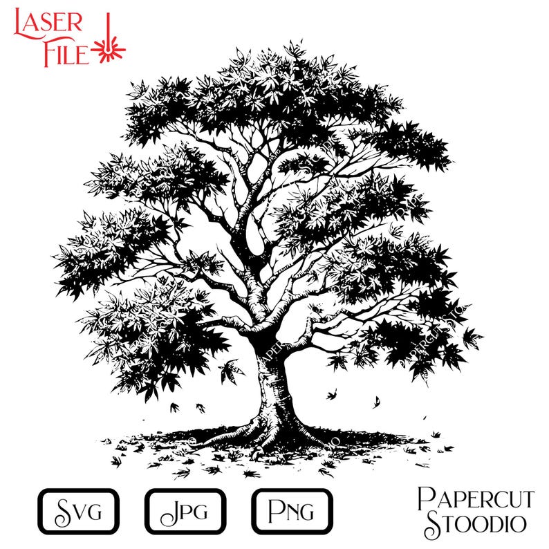 Laser Engrave File, Fall Maple Tree Svg, Digital Download Farm ...