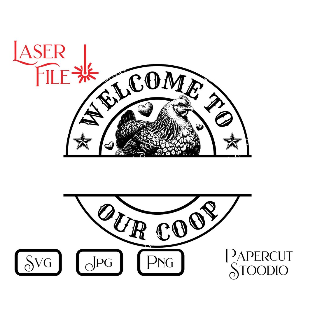Laser Engrave File, Chicken Coop Monogram, SVG, Instant Digital ...
