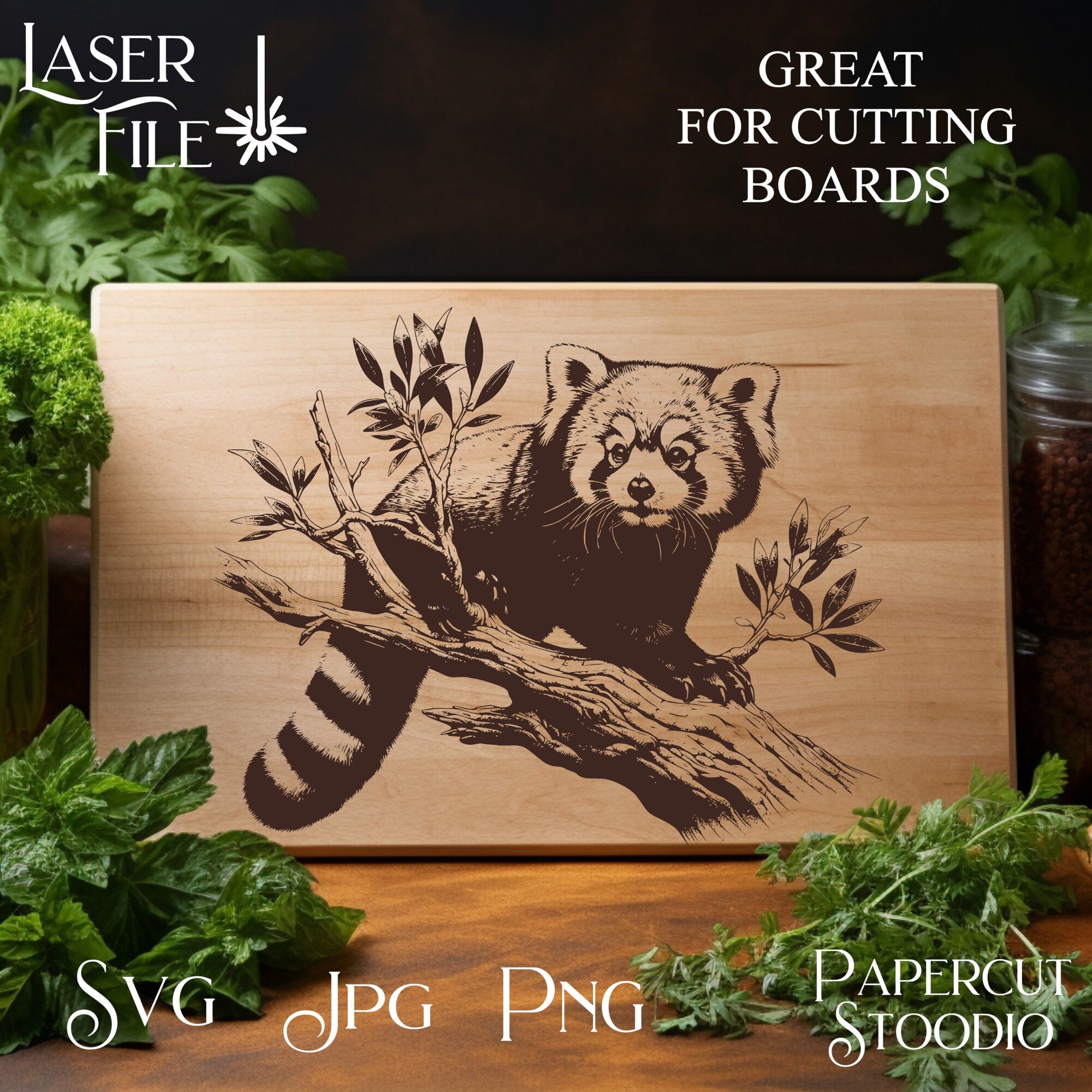 Laser Engrave File, Red Panda SVG, Lightburn Glowforge for Signs ...
