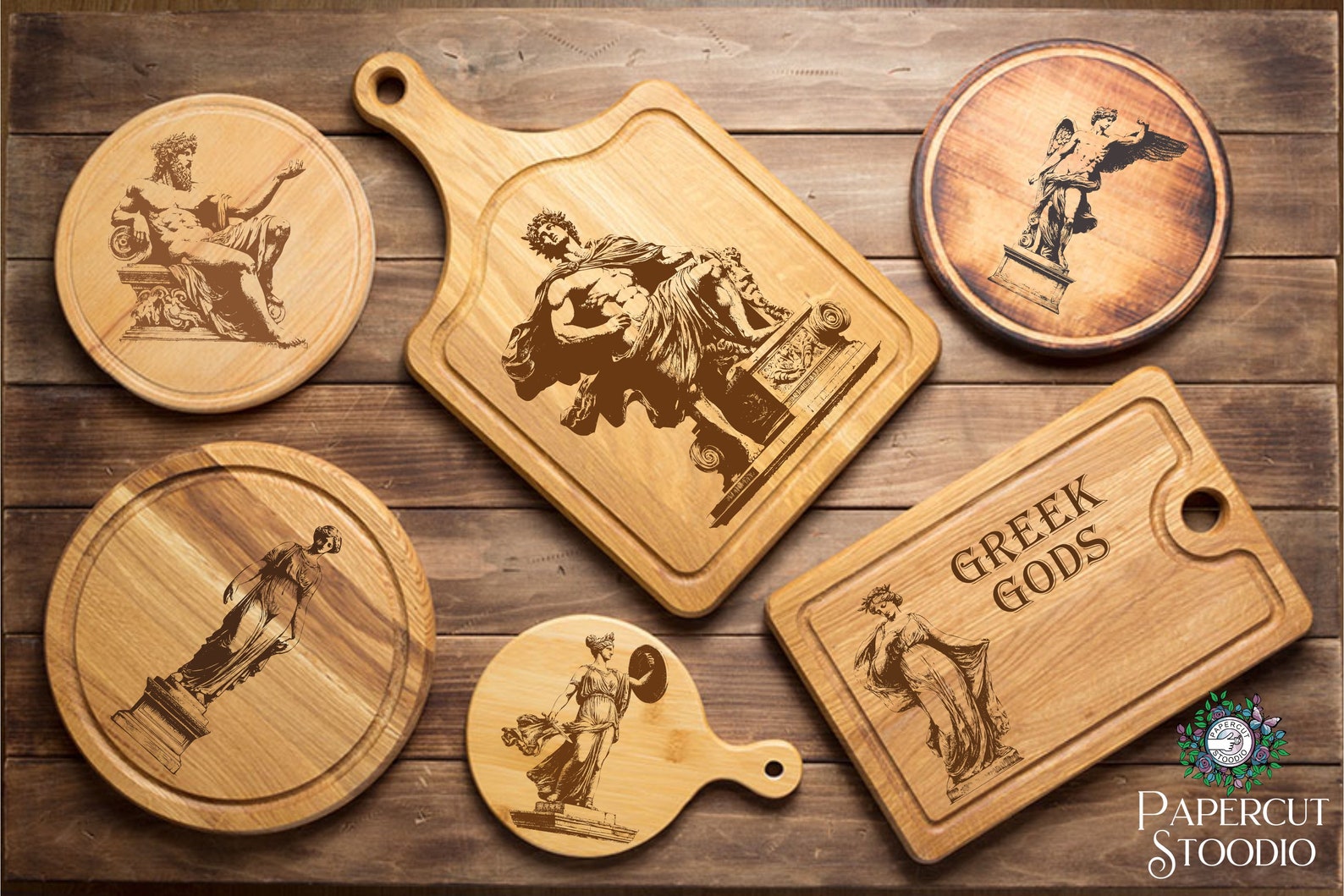 12 Greek Gods Laser Engrave File, SVG PNG JPG, Mythology Cutting Boards ...