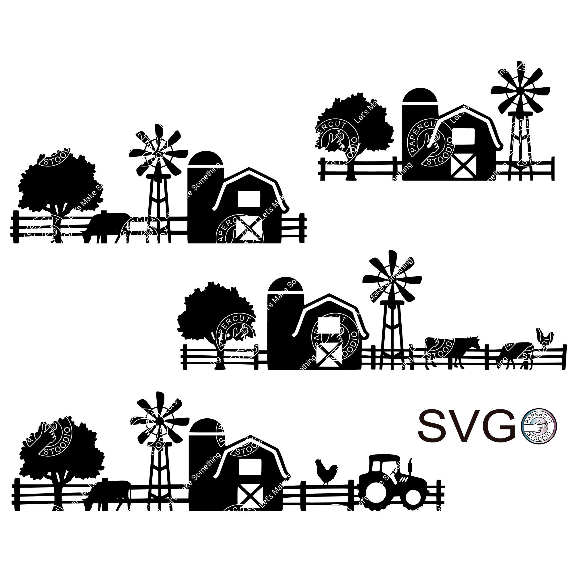 Farm Scene SVG, Cricut Digital Download Gift Shirt Sign Sticker Mug ...
