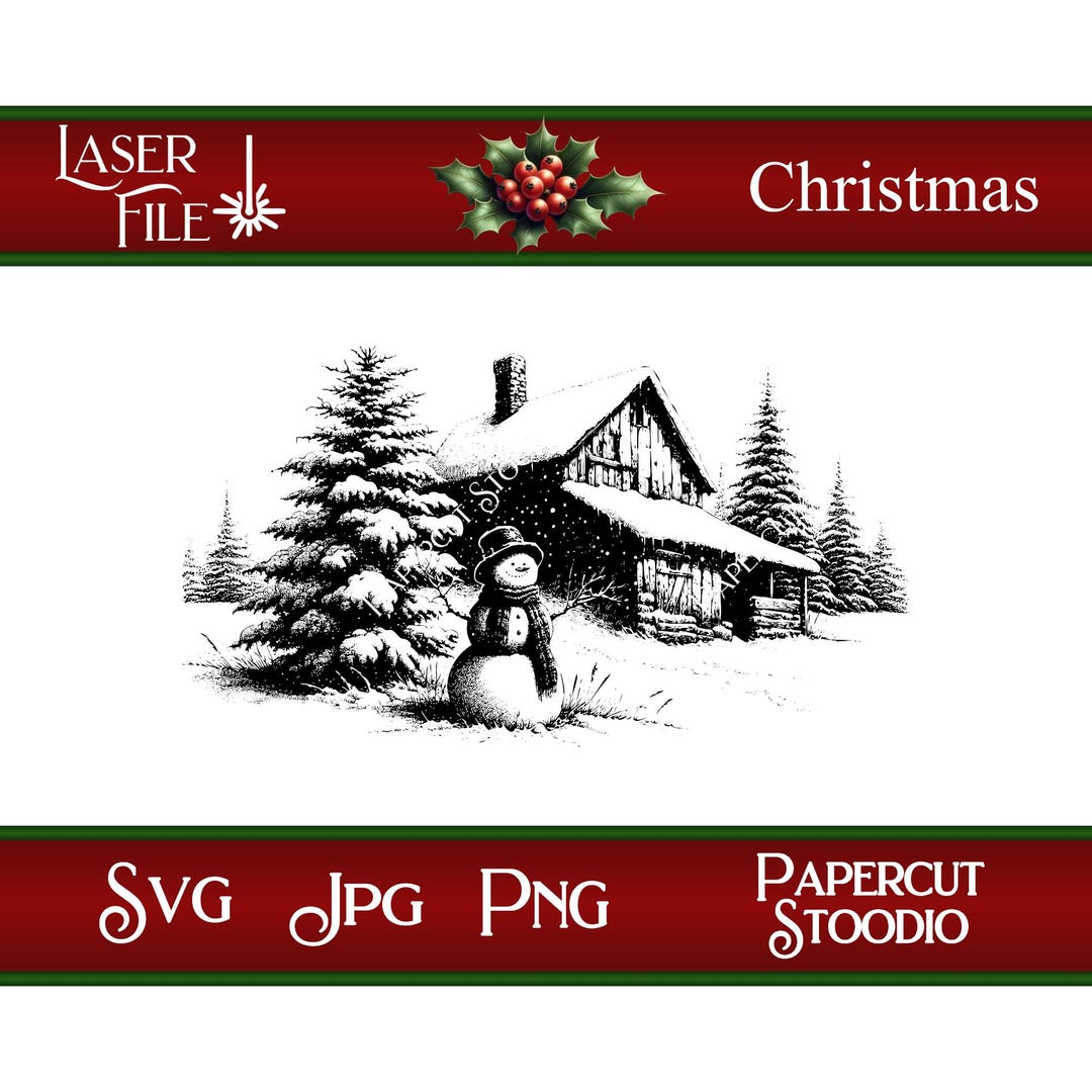 Barn Snowman, Laser Engrave File, Svg, Digital Download for Cutting ...