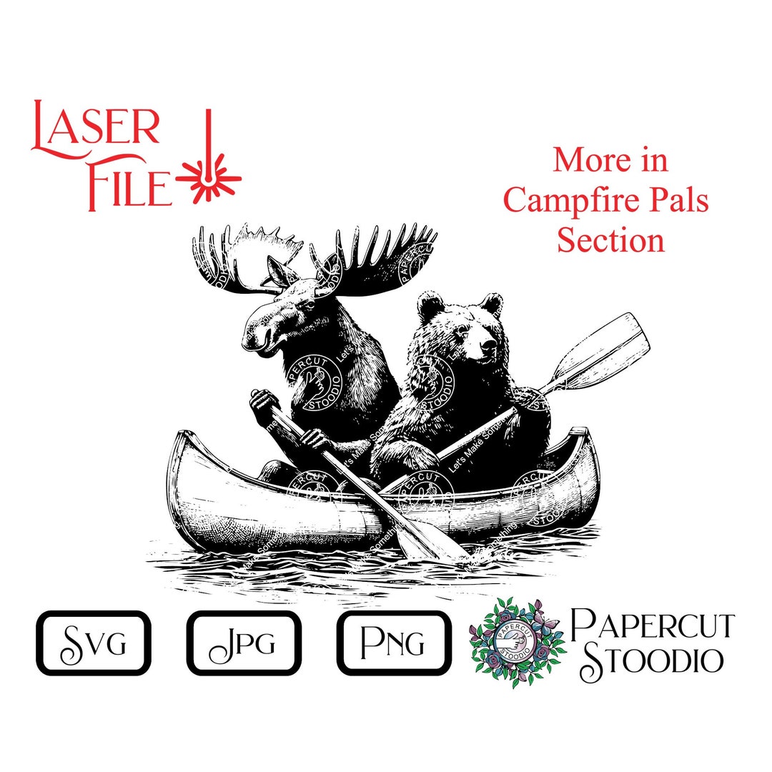 Laser Engrave File, Campfire Pals Canoe Svg, Digital Download for Laser ...