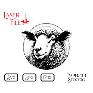 Laser Engrave File, Sheep Circle SVG, for Lightburn Glowforge DIY Signs ...