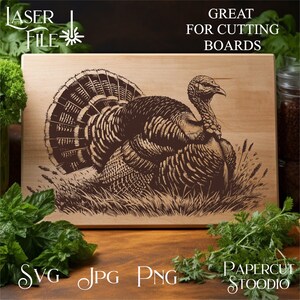 Laser Engrave File, Resting Turkey SVG, Lightburn Glowforge Wood Burn ...
