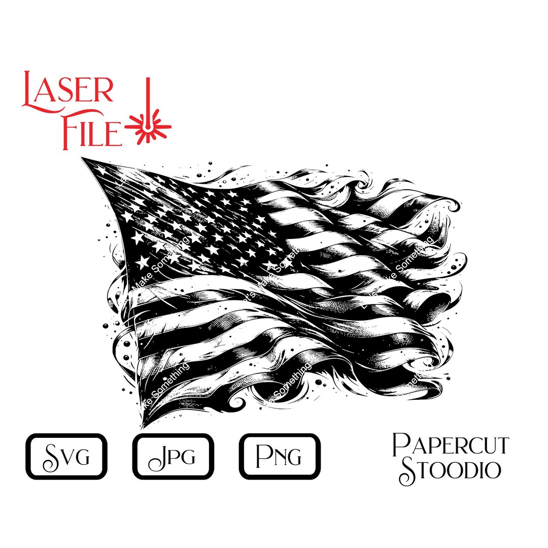 American Flag Laser Engrave File (svg, Png, Jpg), Patriotic DIY ...