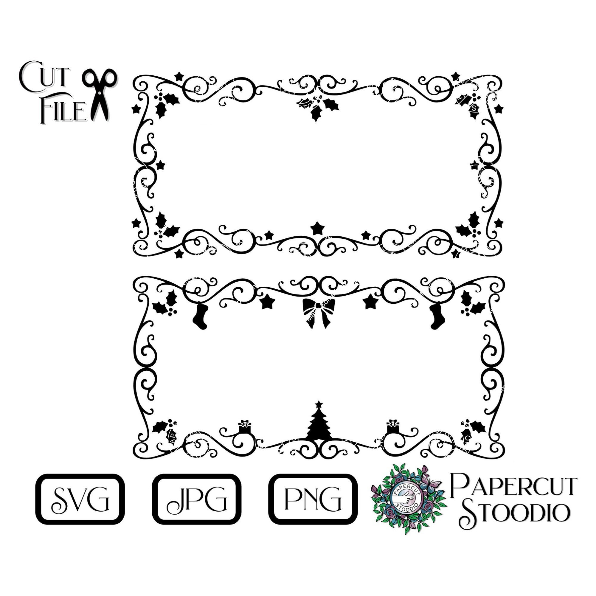 Christmas Border Svg for Cricut Laser Engrave DIY Wood Sign - Etsy