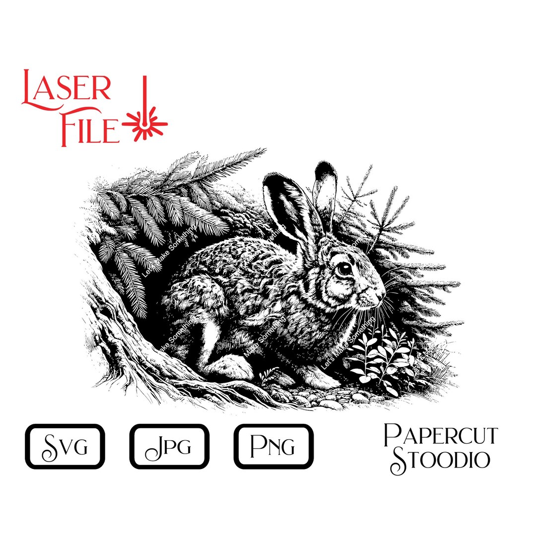 Hare Den Laser Engrave File, Wildlife SVG PNG JPG (digital Download) - Etsy