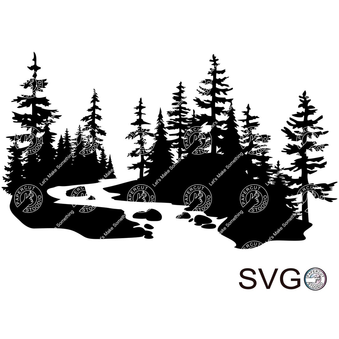 River Svg, Stream Creek Lake Forest Instant Download for Laser Shirt ...