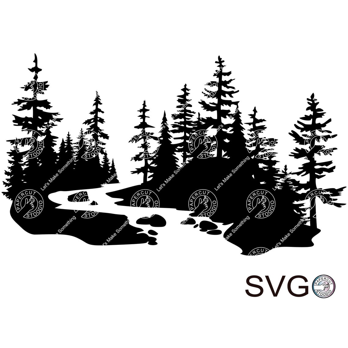 River Svg, Stream Creek Lake Forest Instant Download for Laser Shirt ...