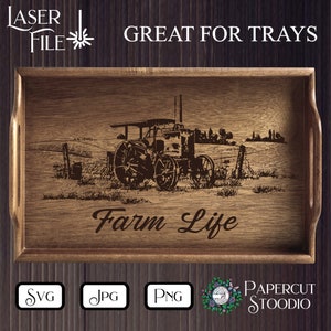 Laser Engrave File Old Tractor Svg, Cutting Board Charcuterie Board ...