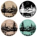 Lake Scene SVG DXF Round Lakeview Scenic Lake Mountain Forest - Etsy