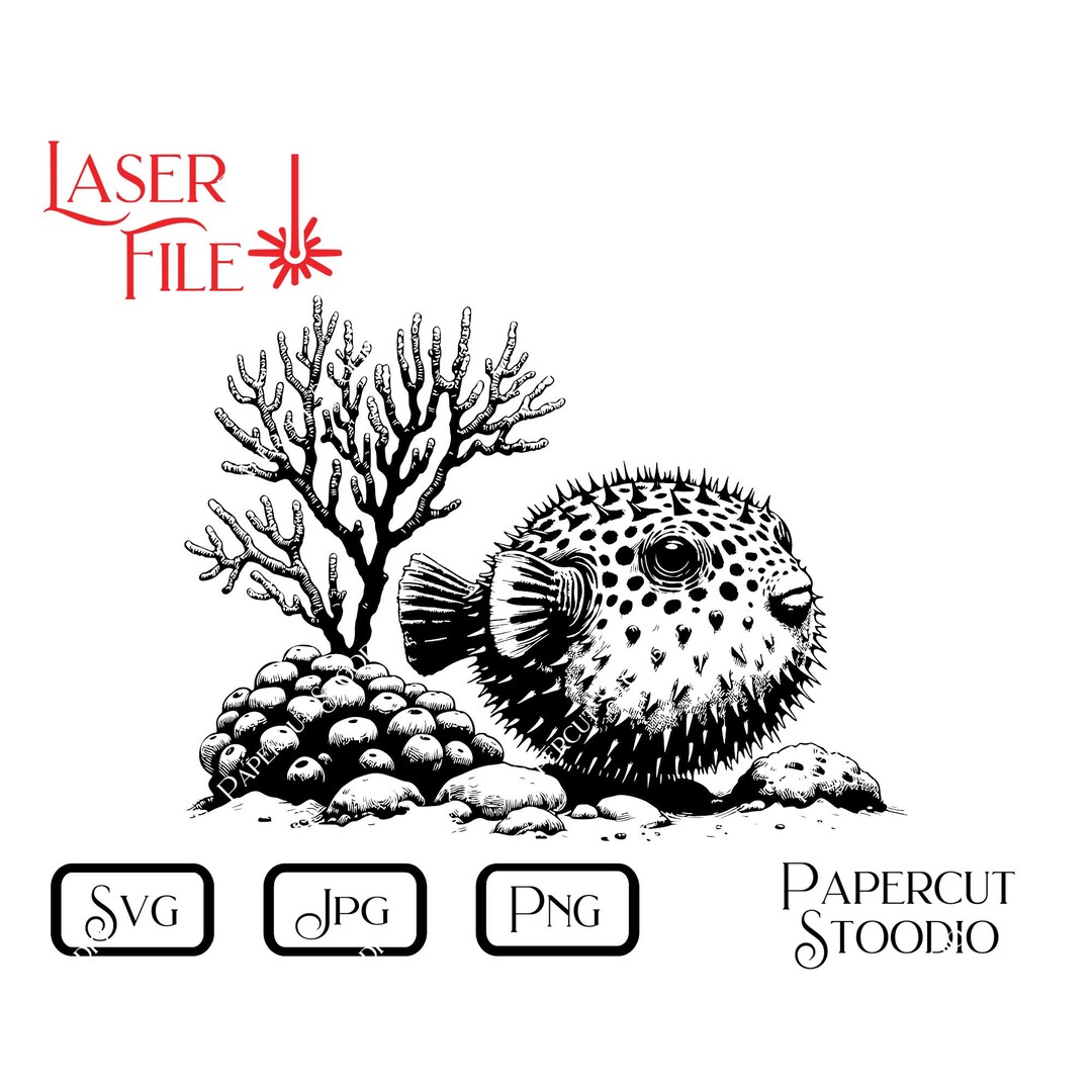 Puffer Fish Laser Engrave File, SVG PNG JPG (digital Download) - Etsy