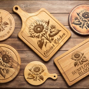 Laser Engrave File, Sunflower Bloom Svg, Instant Digital Download for ...