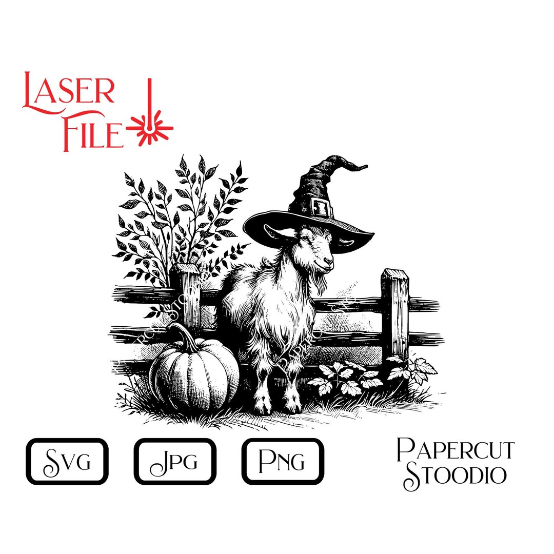 Laser Engrave File, Halloween Goat Svg, Digital Download Farm ...