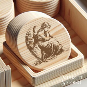 Laser Engrave File, Sitting Angel SVG, Lightburn Glowforge Grief, Loss ...