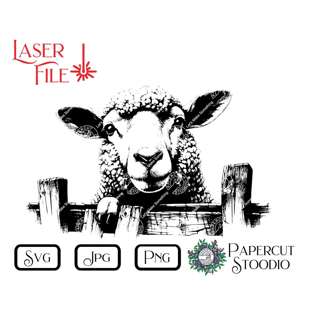 Laser Engrave File, Sheep Peek SVG, for Lightburn Glowforge DIY Signs ...