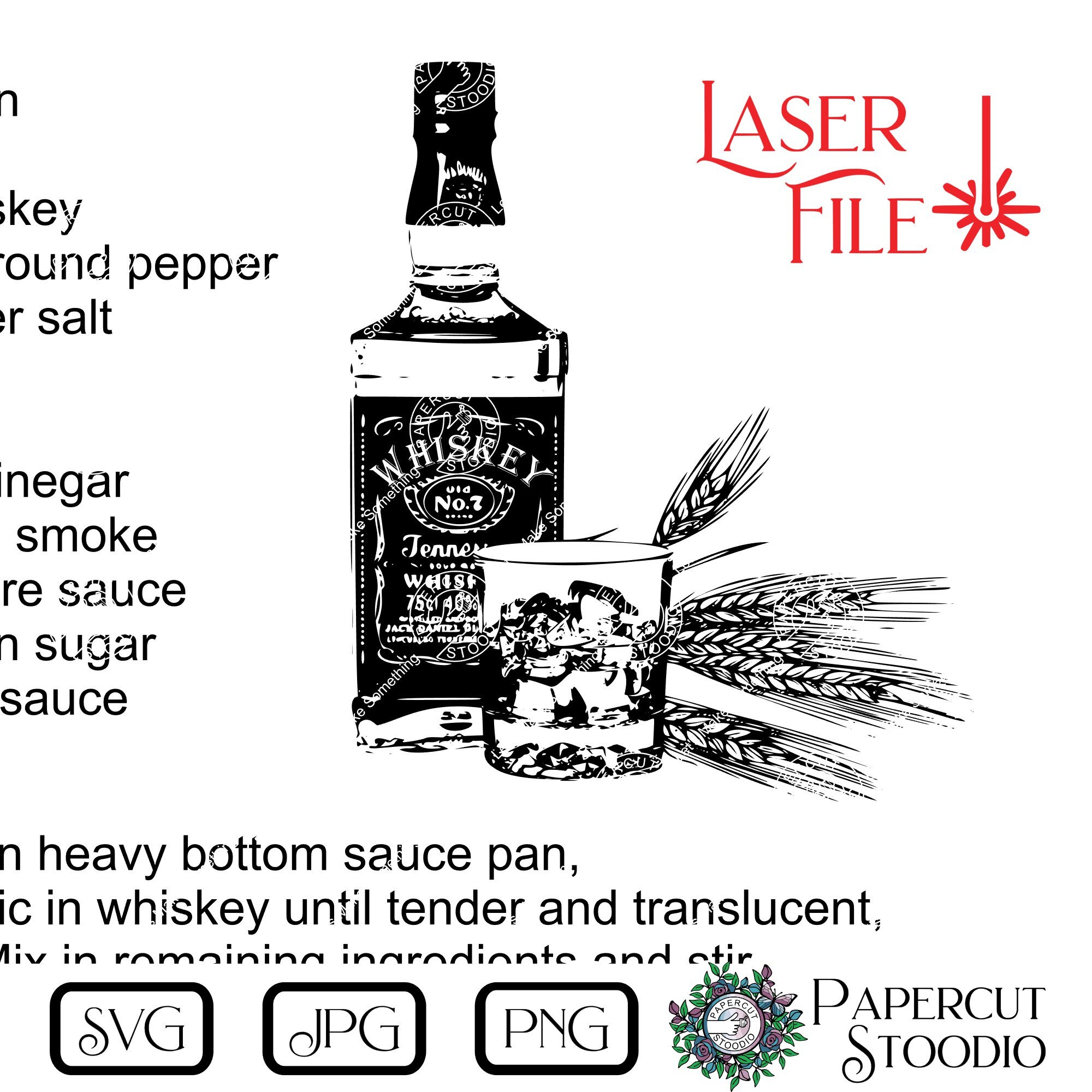 Laser Engrave File Whiskey BBQ Sauce Svg Charcuterie Cutting - Etsy Canada