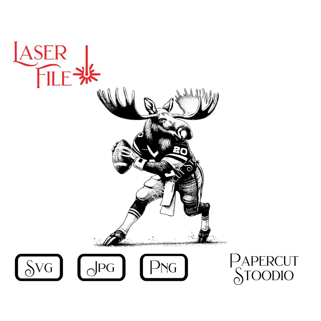 Moose Football Laser Engrave File, Campfire Pals SVG PNG JPG (digital ...