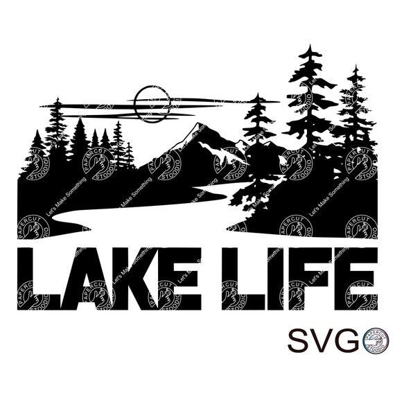 Lake Svg Lake and Forest Scene Svg Files for DIY Laser CNC - Etsy Hong Kong