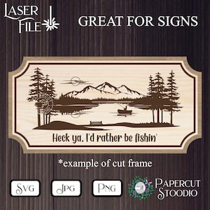 Laser Cut File, Rectangular Sign Template SVG, Laser Engrave Svg ...