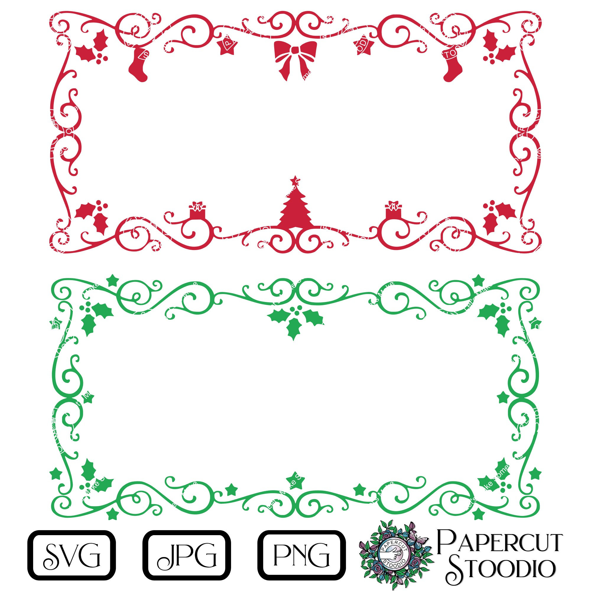 Christmas Border Svg for Cricut Laser Engrave DIY Wood Sign - Etsy