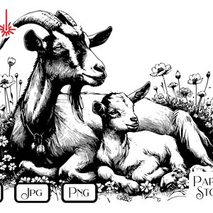 Laser Engrave File, Goat With Kid Svg, Digital Download Farm ...