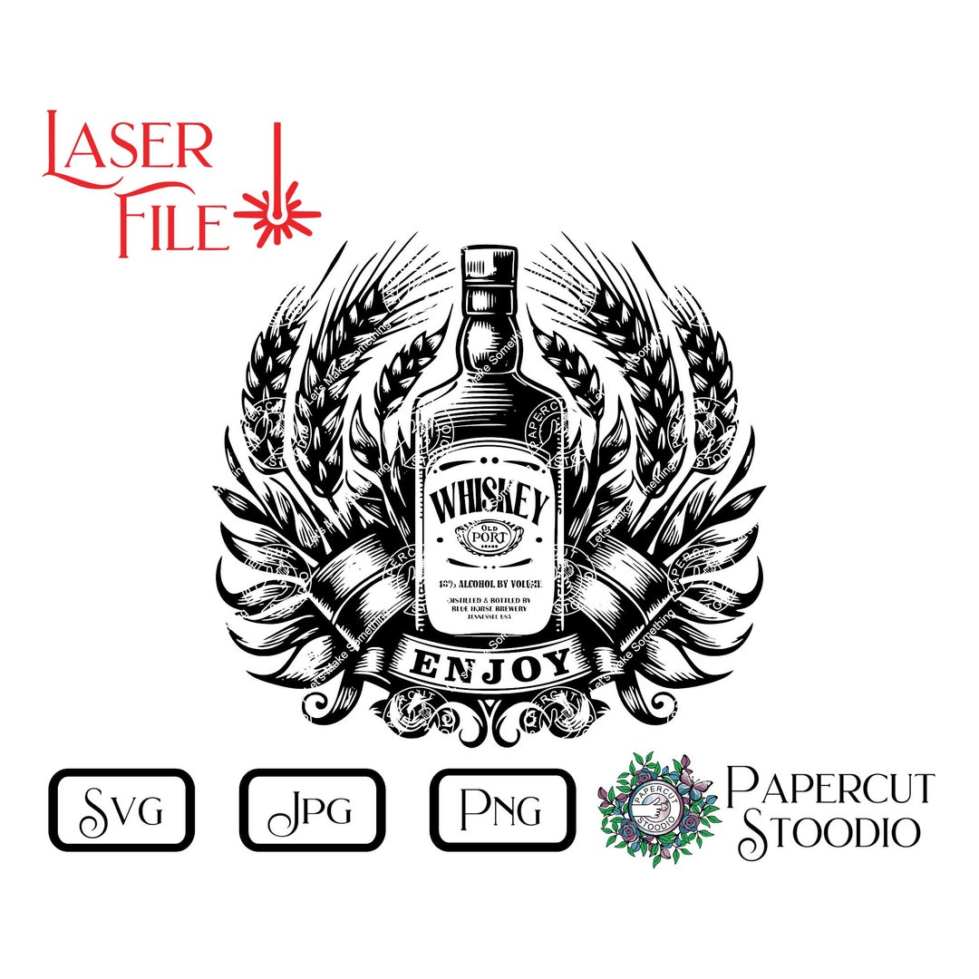 Whiskey Barley Laser Engrave File, Rustic Home Decor (SVG, PNG, JPG) - Etsy