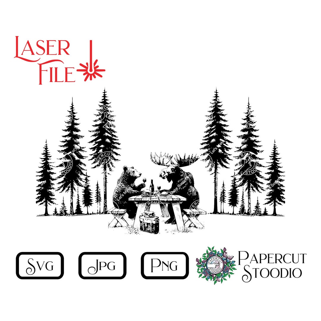 Laser Engrave File, the Picnic SVG for Lightburn Glowforge Wood Burn ...