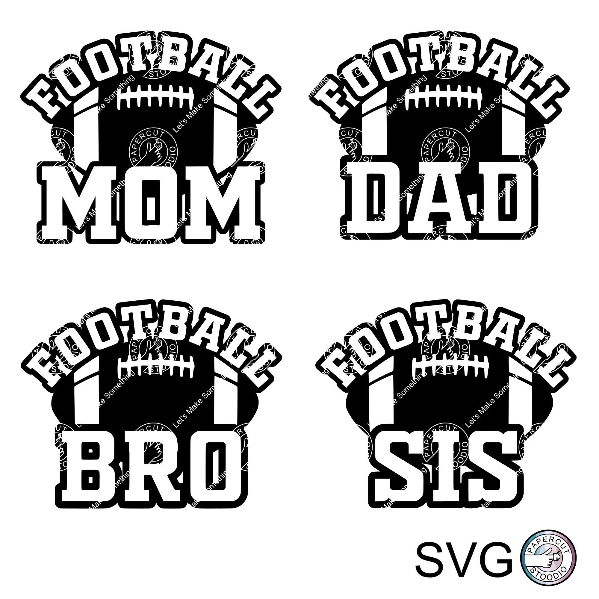 Football Family Bundle SVG Cricut Silhouette Football - Etsy