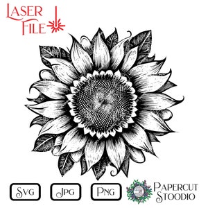 Laser Engrave File, Sunflower SVG, Cards Garden Flags Signs Sublimation ...