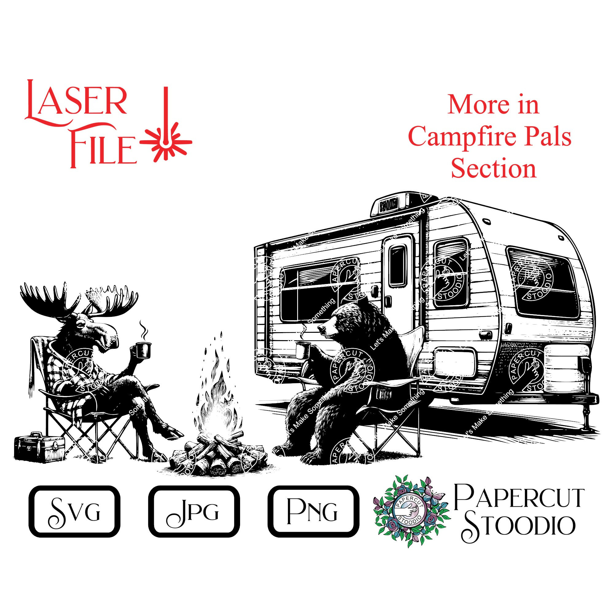Laser Engrave File, Campfire Pals RV Camper Svg, Download for Laser ...