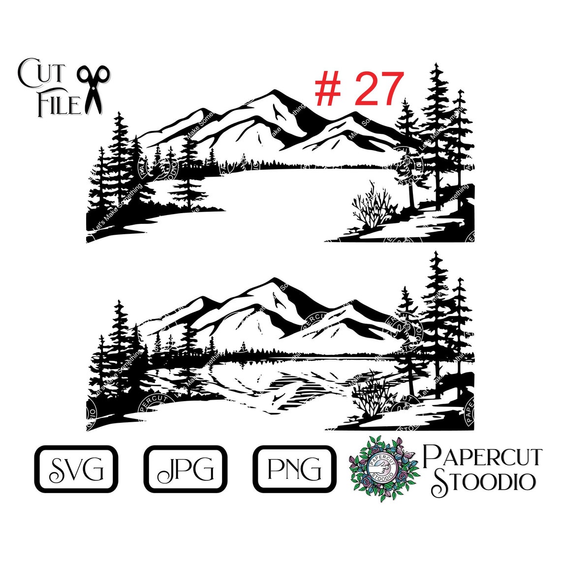 Mountain Lake Scene Svg Cabin Forest Cutting Board Instant - Etsy