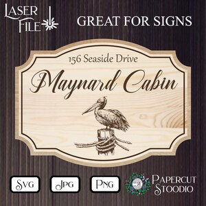 Laser Engrave File, Pelican SVG, Beach Ocean Sea Lightburn Glowforge ...