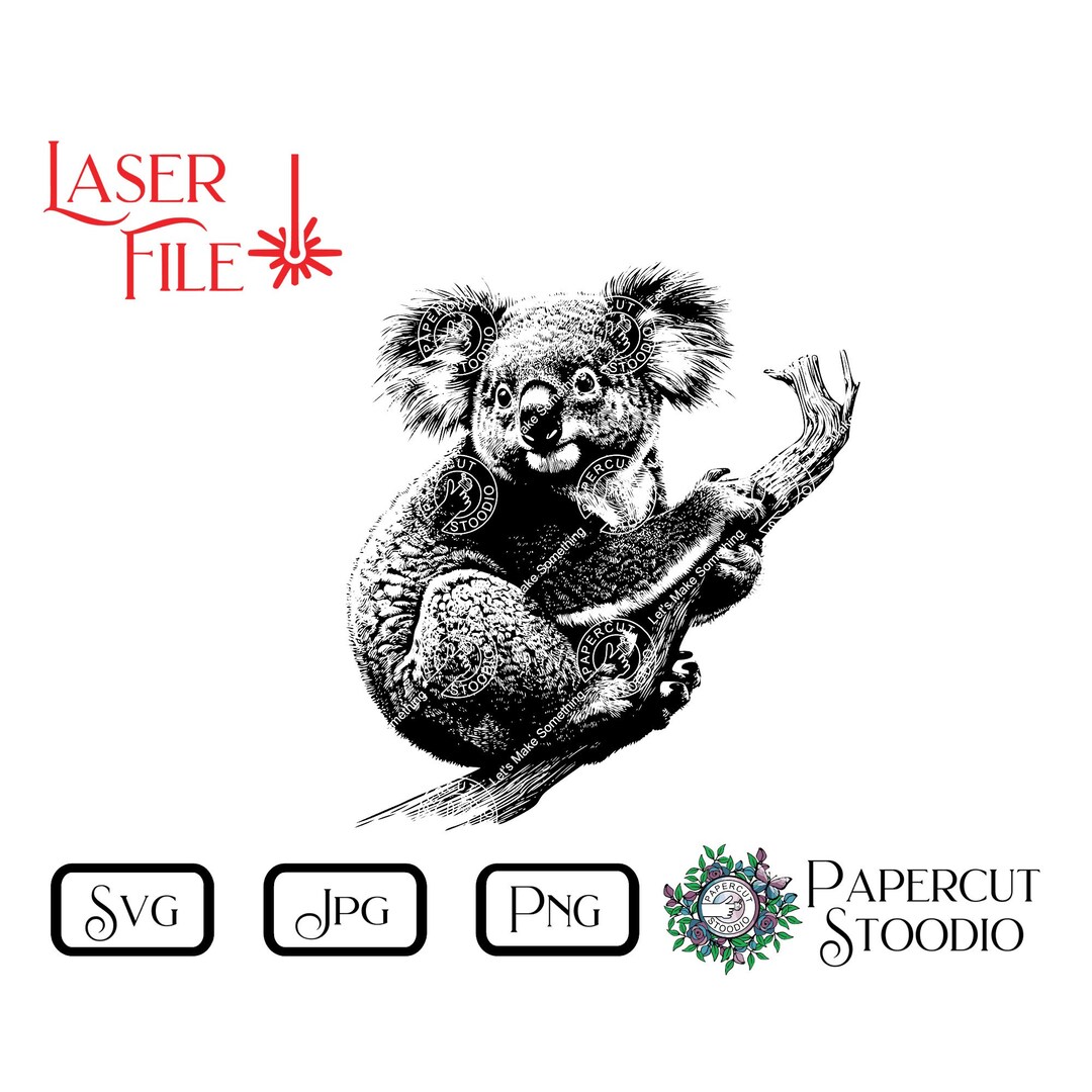 Laser Engrave File, Koala Bear SVG, Digital Download for Lightburn ...