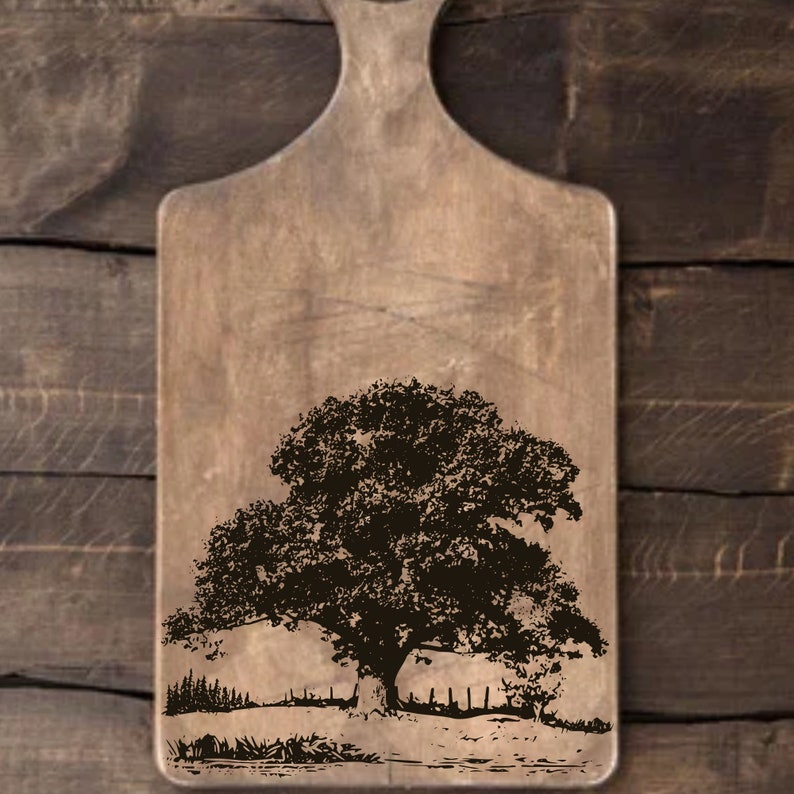 Laser Engrave File Old Farm Oak Tree Svg Digital Download for - Etsy