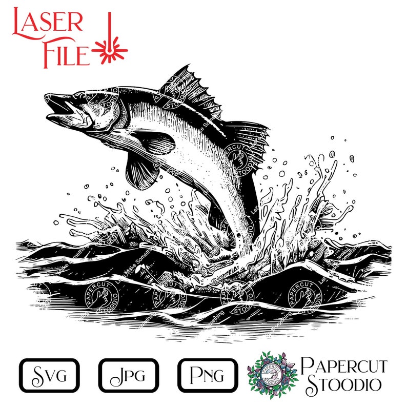Laser Engrave File Walleye SVG Fishing Lightburn Glowforge - Etsy Canada