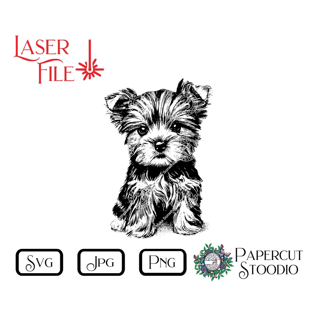 Yorkie Puppy SVG, Laser Cut File, Engrave Design (digital Download) - Etsy