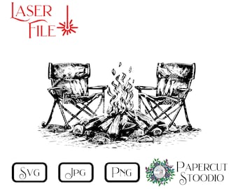 RV and Camp Ground, Camper, Campfire SVG PNG, Vector Graphic, Laser ...