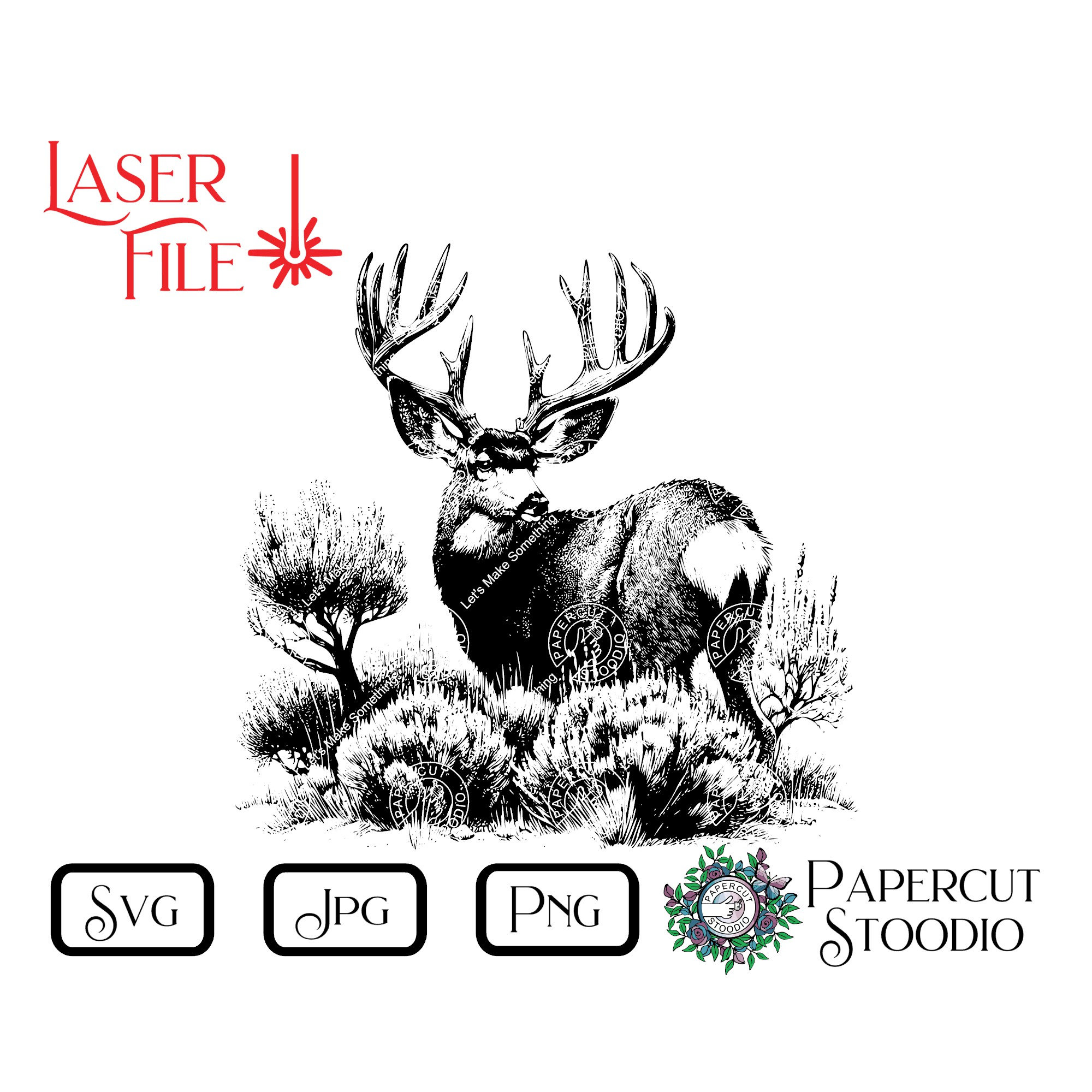 Mule Deer Clipart Black And White