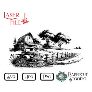 Laser Engrave File, Back Country Svg, Lightburn Glowforge File for Farm ...