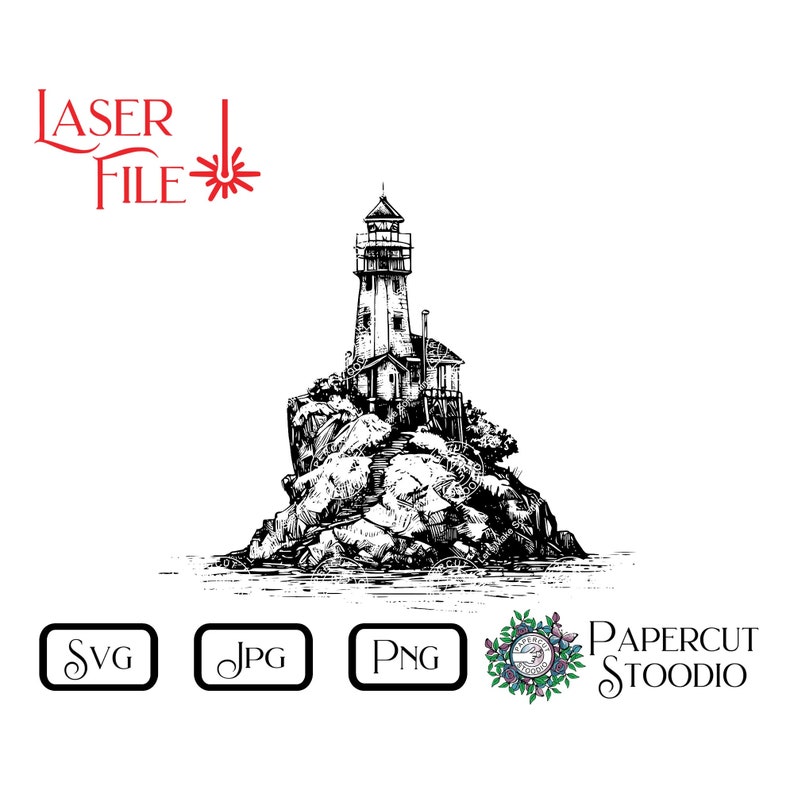Laser Engrave File Rocky Lighthouse SVG Ocean Sea Island - Etsy Laser Engrave File Rocky Lighthouse SVG Ocean Sea Island - Etsy