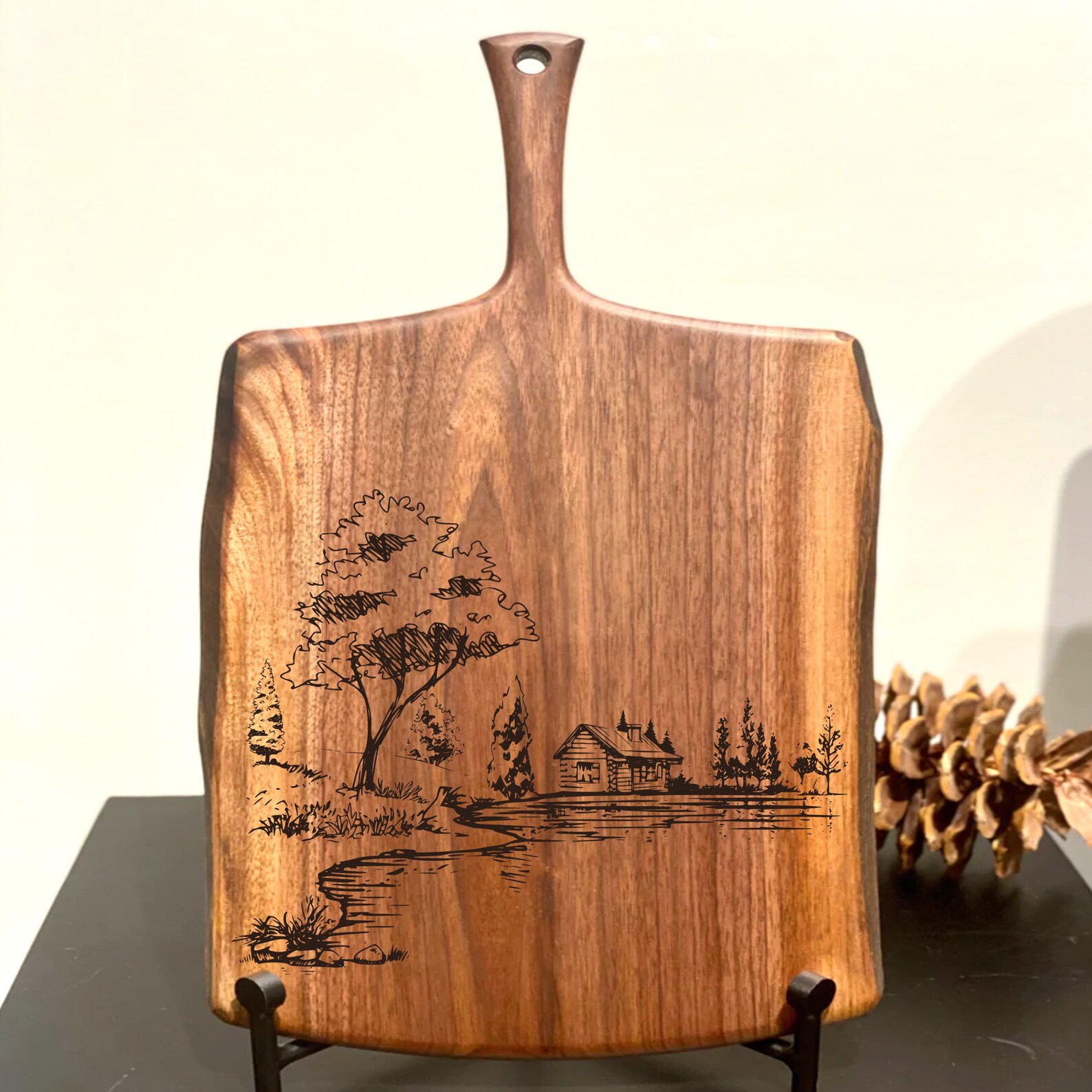 Laser Engrave Lake Cabin Scene Svg Png Jpg Digital Download Charcuterie ...