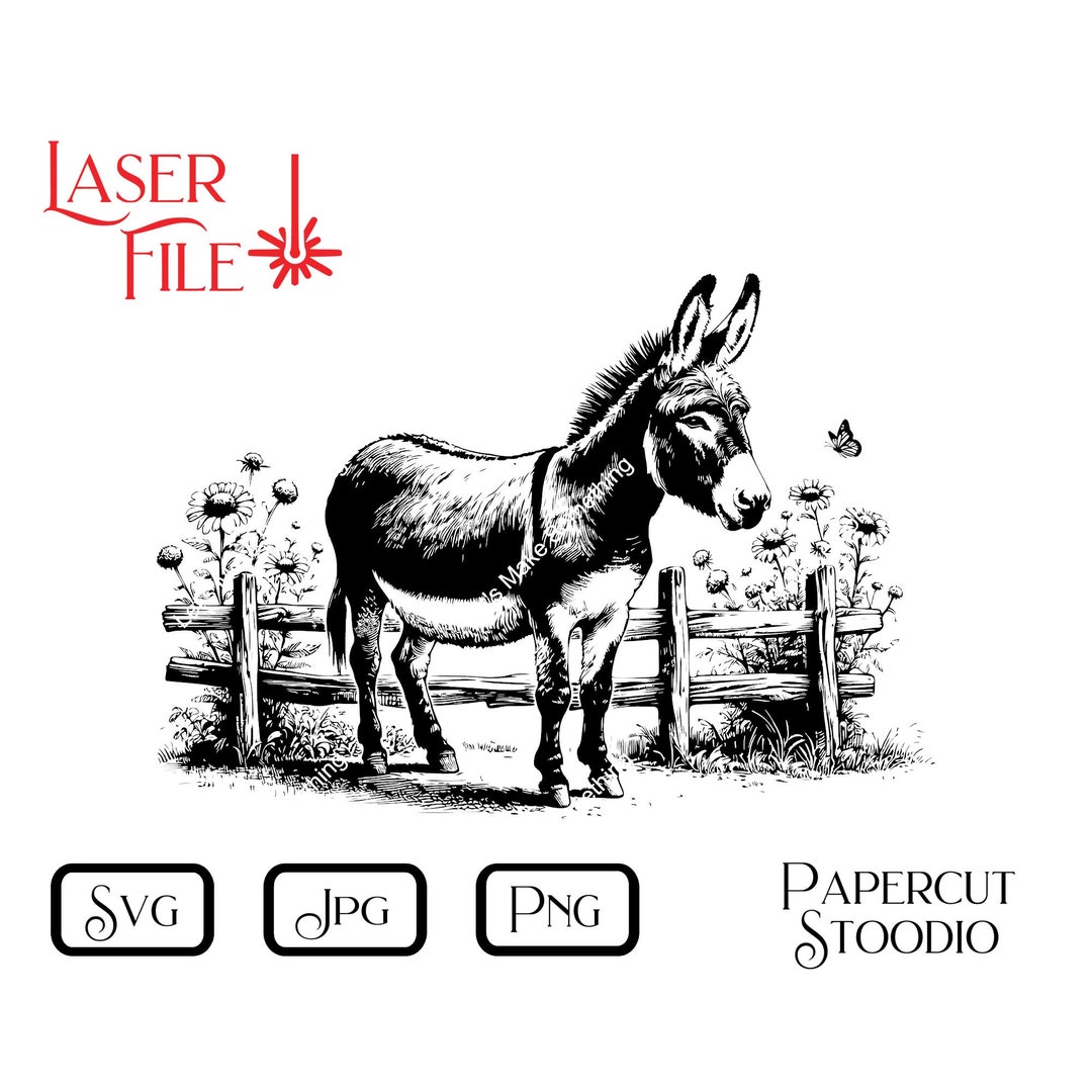 Laser Engrave File, Donkey SVG, Instant Download Lightburn Glowforge ...