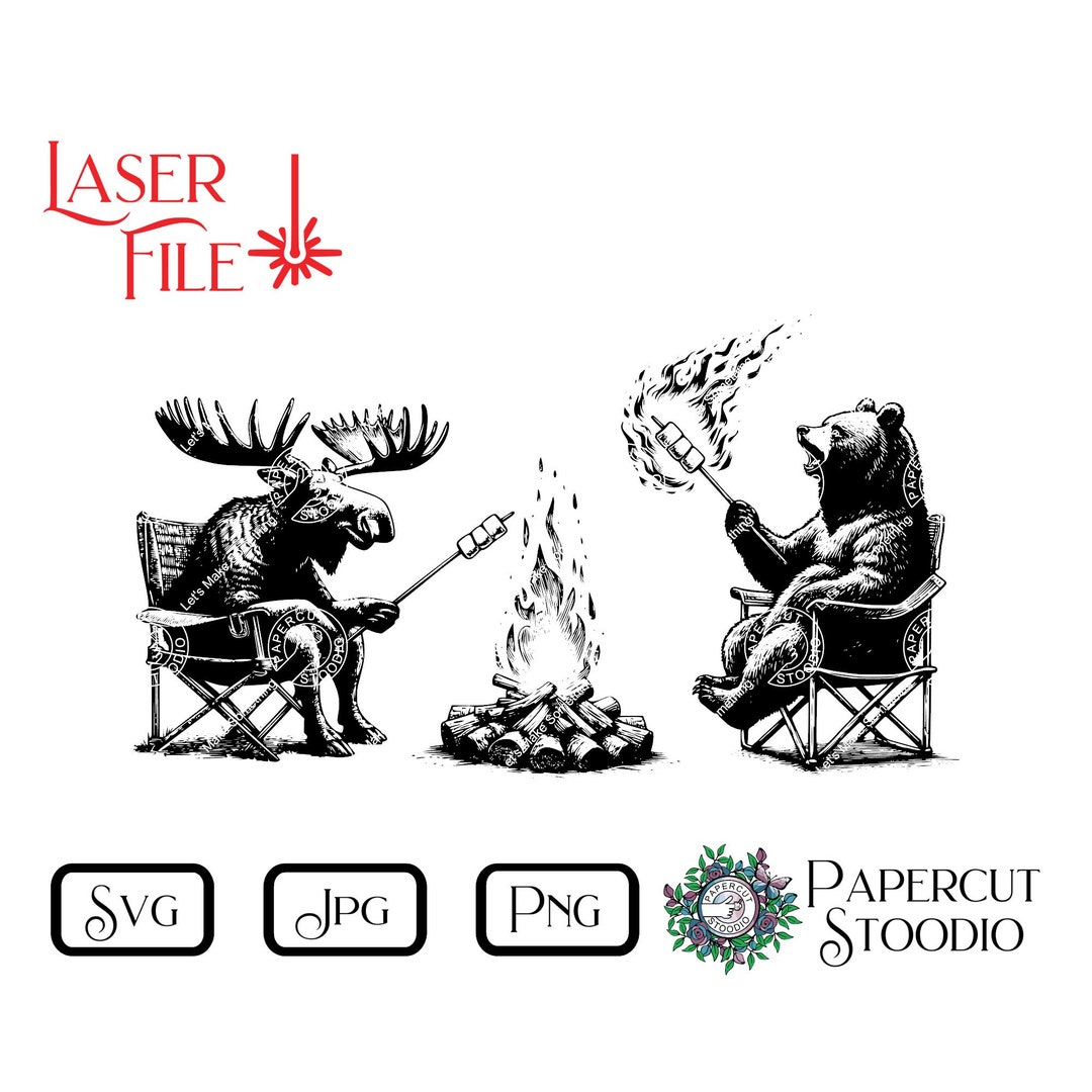 Laser Engrave File, Campfire Pals Marshmallow Fire Svg, Lightburn ...