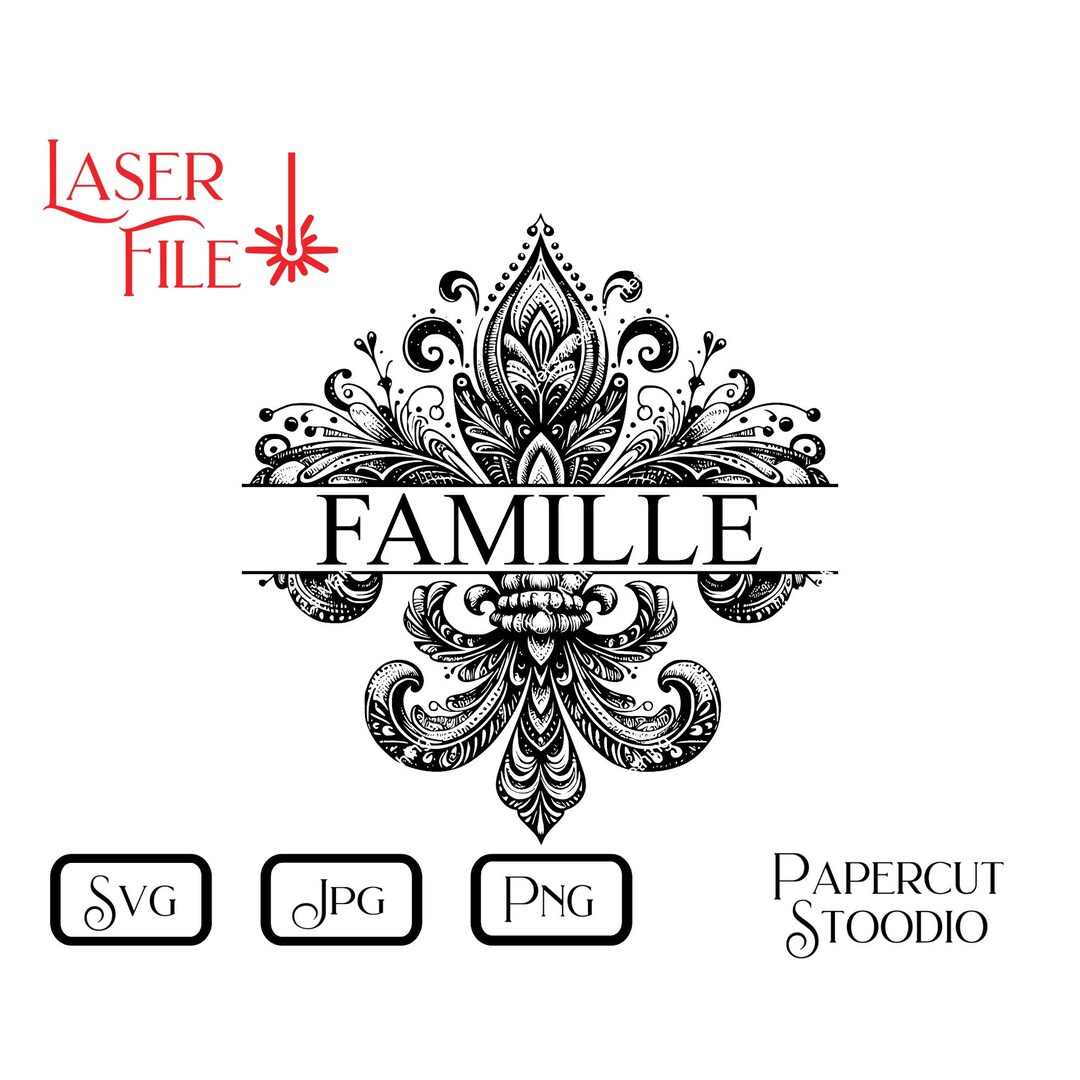 Laser Engrave File, Fleur De Lis Monogram SVG, Lightburn Glowforge Wood ...